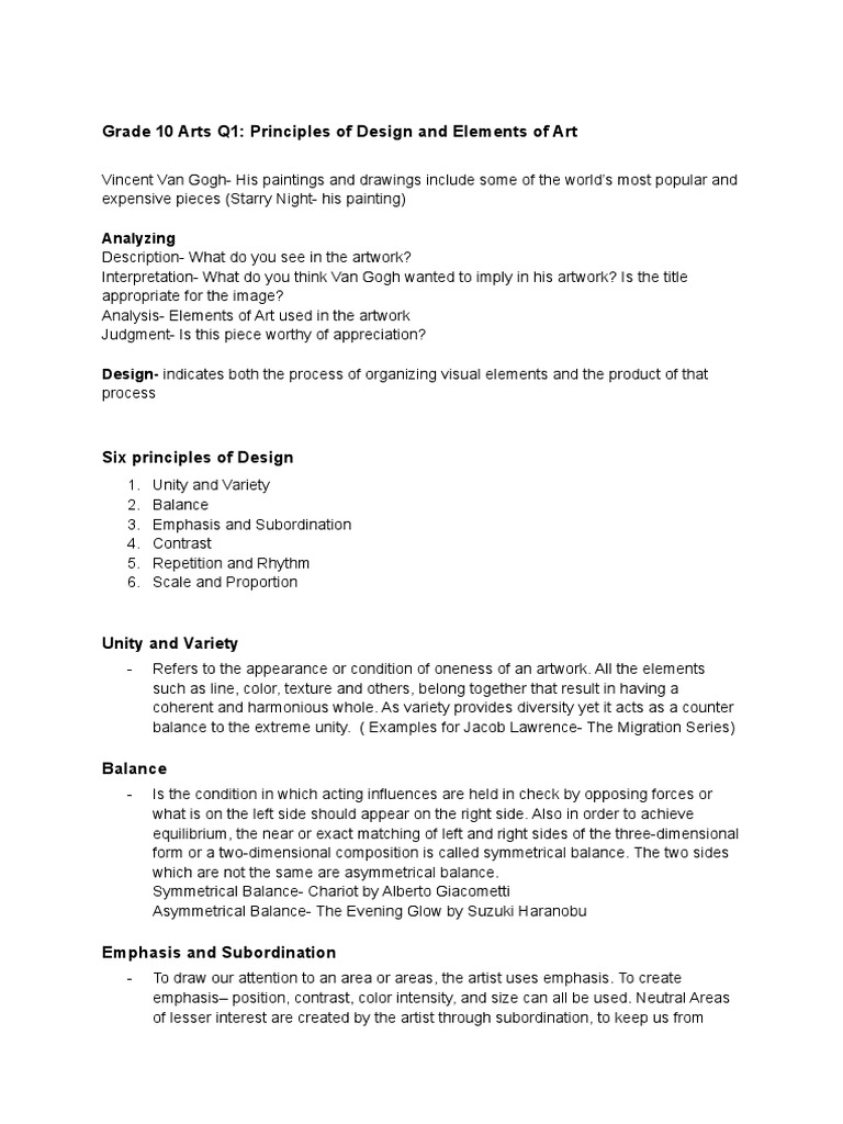 Music and Arts Review GRADE 10 | PDF | Hue | Shape
