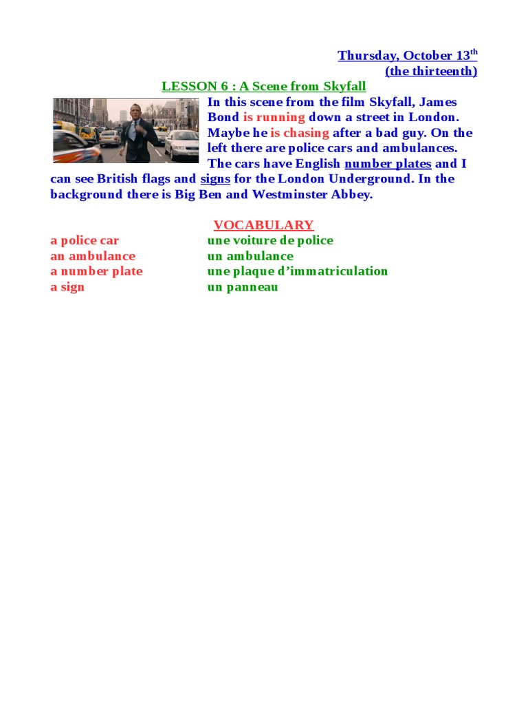 LESSON 6 A Scene From Skyfall 4e2 | PDF