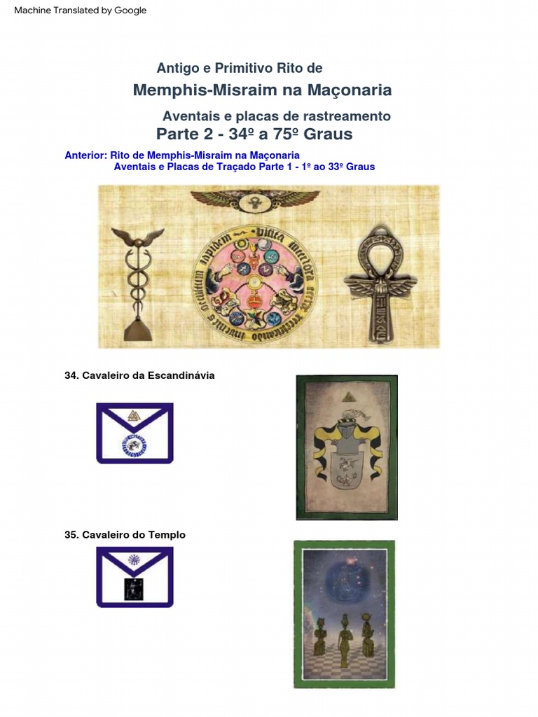 Rite of Memphis Misraim in Freemasonry A | PDF | Fraternidades | Maçonaria