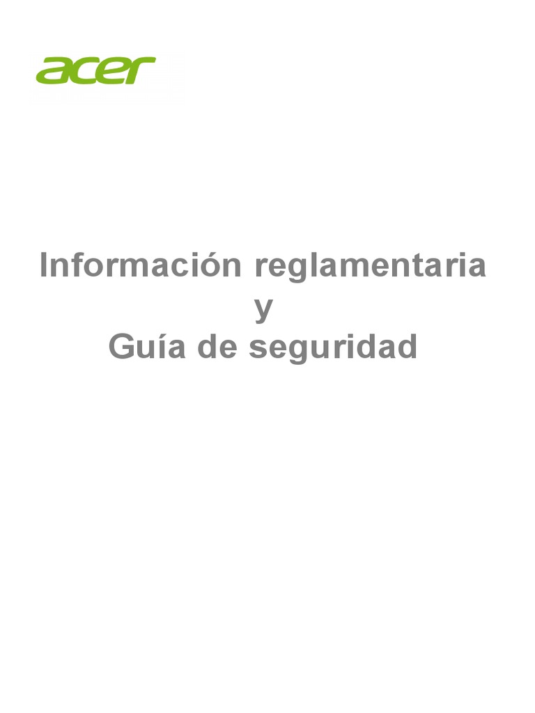 User Manual Acer 1.0 A A | PDF | Enchufes y tomas de corriente alterna | Residuos