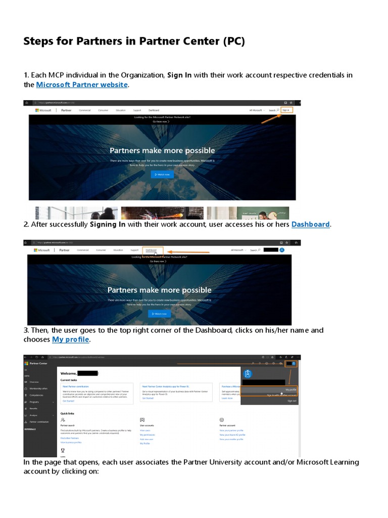 Partner Center Account Association Guide | PDF | User (Computing ...