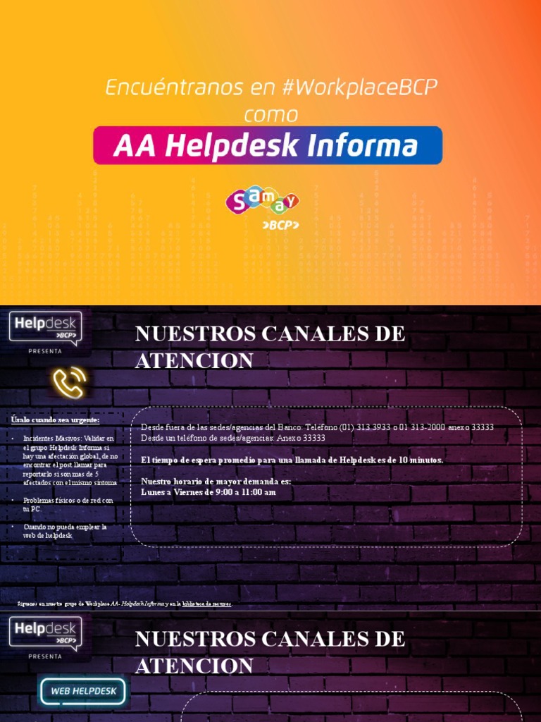 Canales de Atención y Herramientas Helpdesk | PDF | Mesa de ayuda | Contraseña