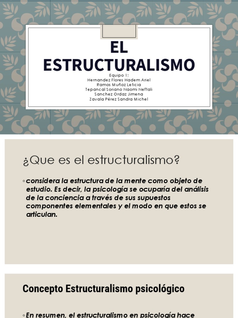 El Estructuralismo | PDF | Sicología | Mente
