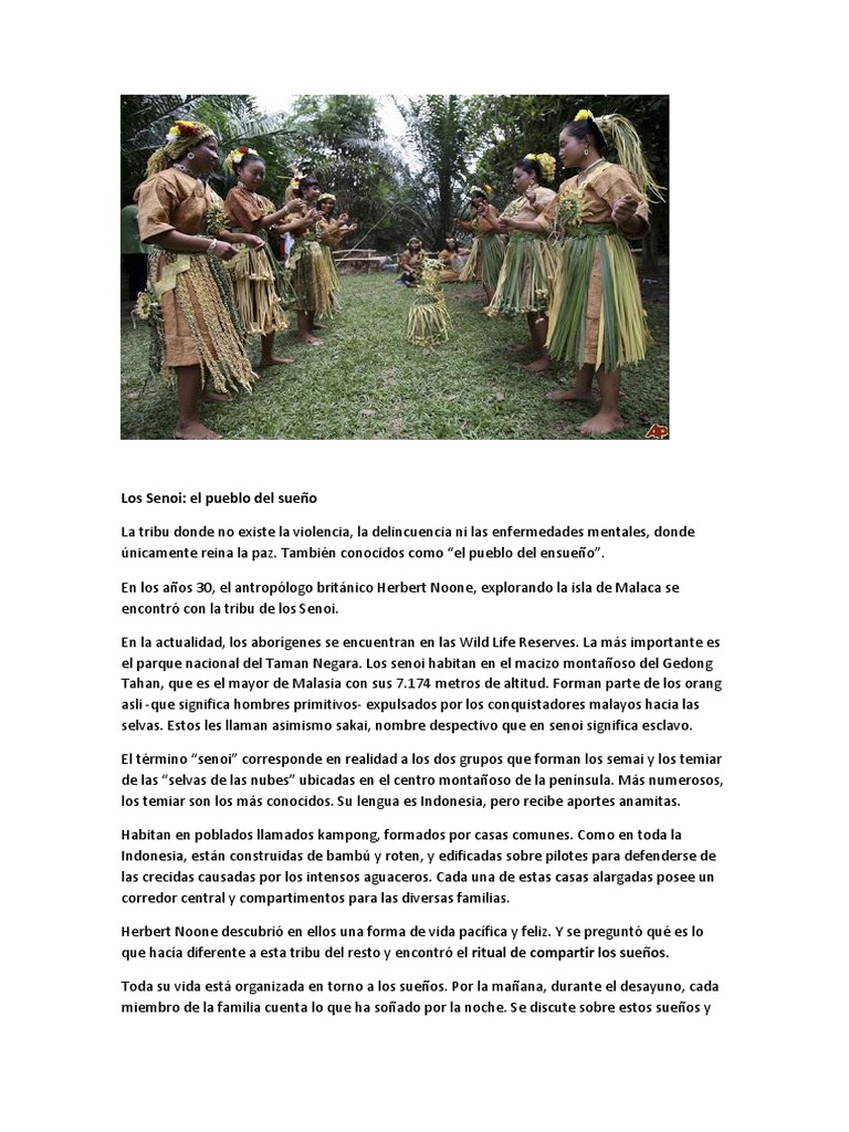 Los Senoi | PDF | Sueño | Sociedad