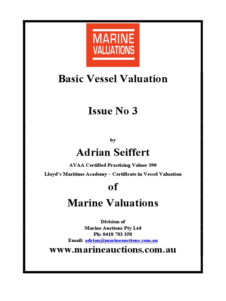 Basic Vessel Valuation - Issue No 3 | PDF | Market Value | Real Estate ...