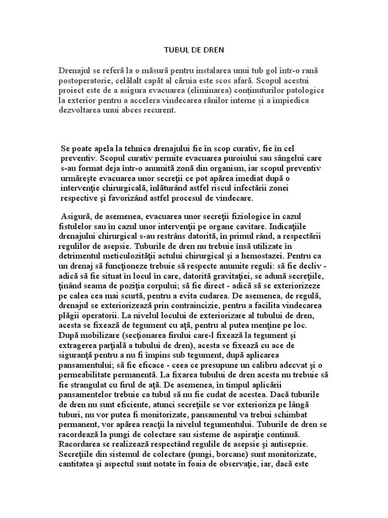 Tub de Dren Chirurgie Municipal | PDF