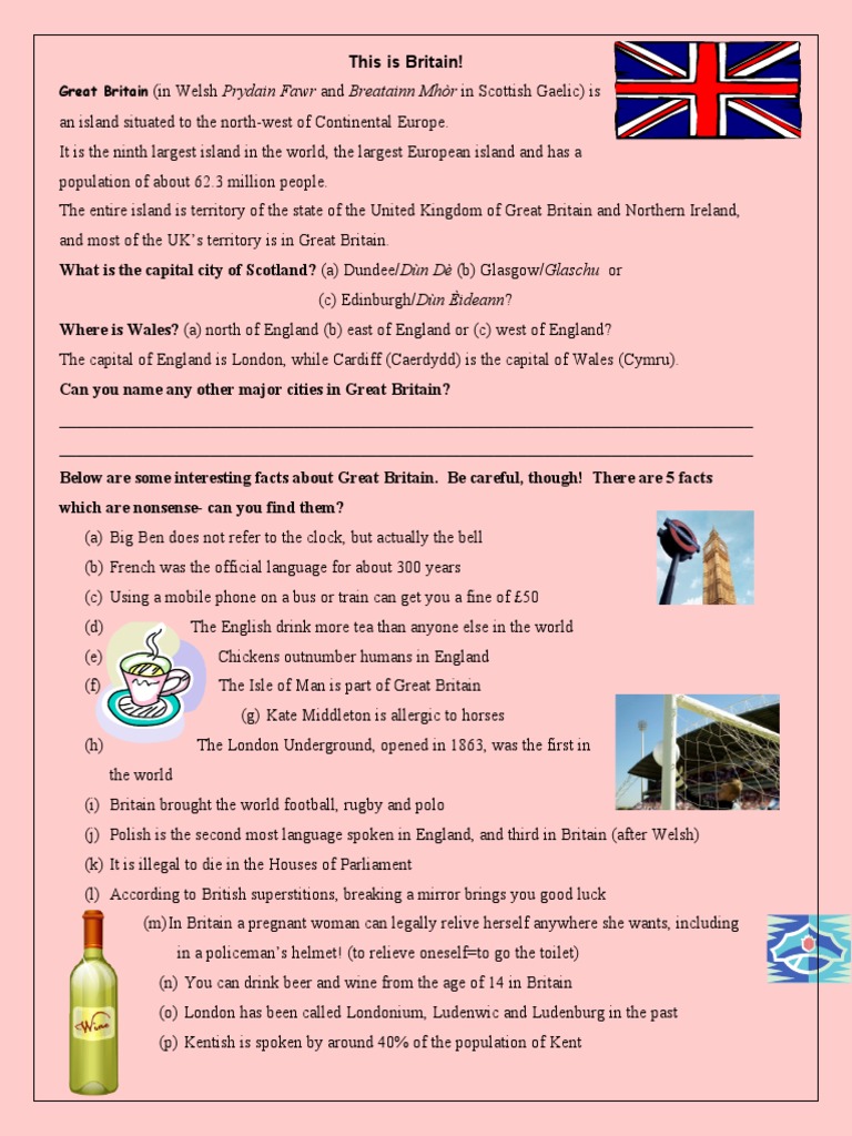UK Trivia for Language Learners | PDF | United Kingdom | Great Britain