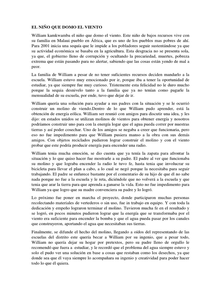 El Niño Que Domo El Viento | PDF