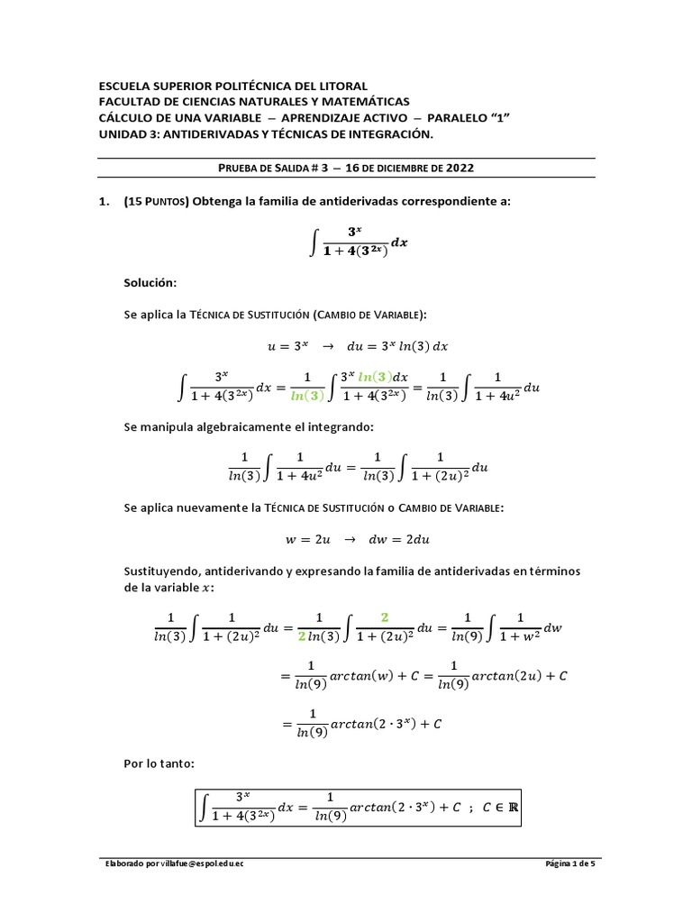 2022 II PAO CUV P1 PS3 Solución | PDF | Integral | Zona