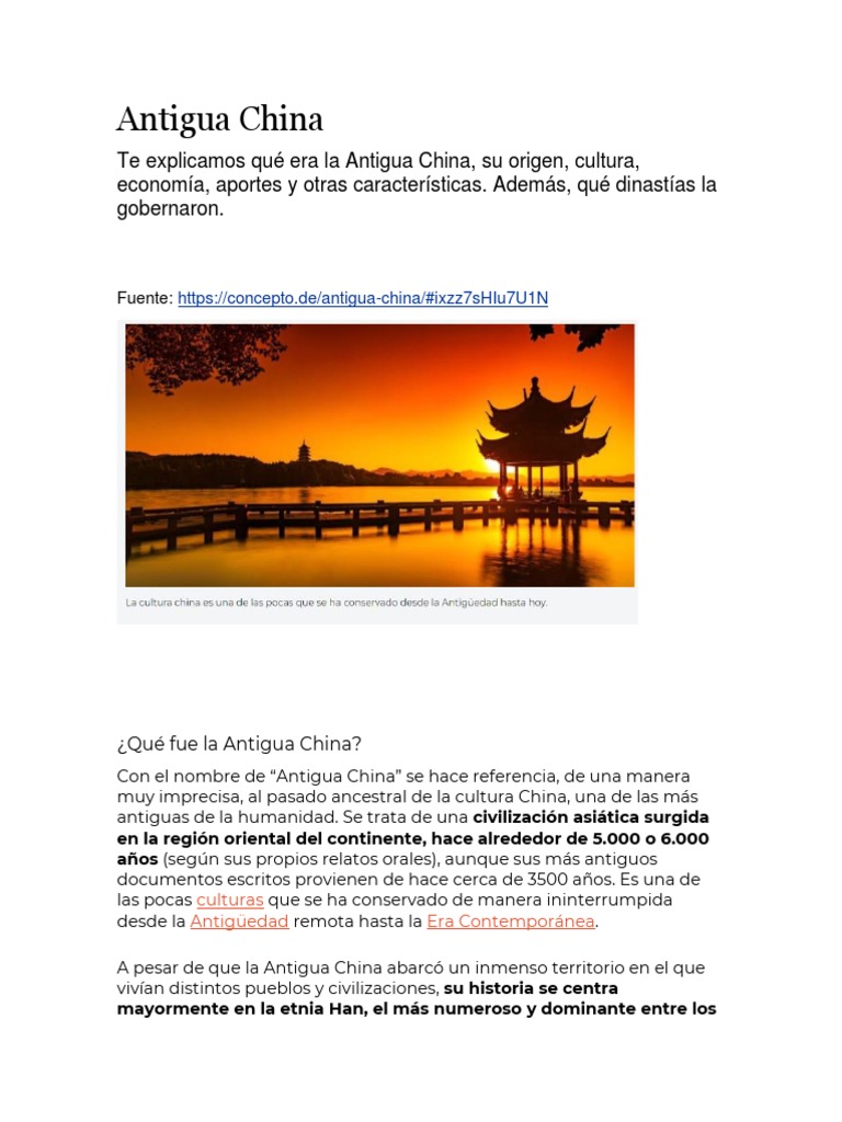 Resumen de la Antigua China | PDF | Historia de china | China