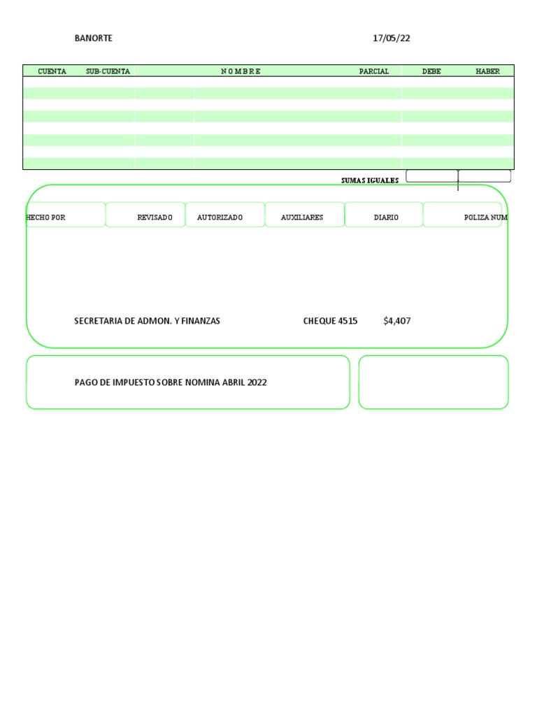Poliza de Cheques | PDF