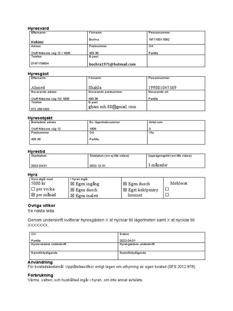 Kontrakt Inneboende | PDF