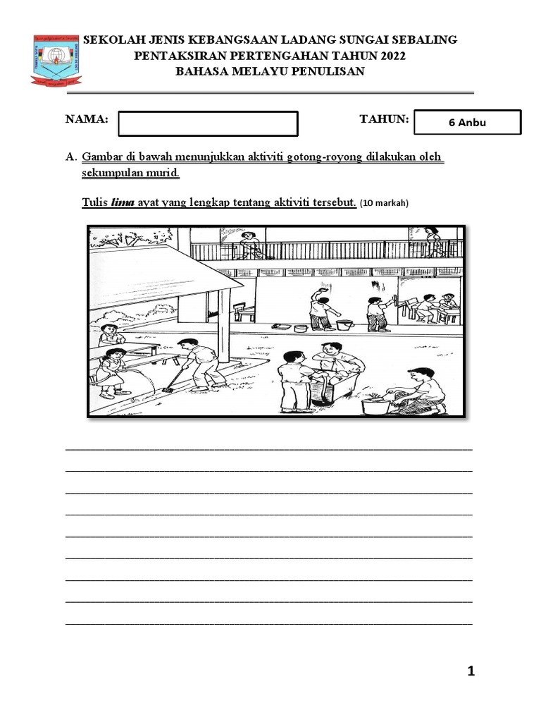 Bm Year 6 Paper 2 Pdf