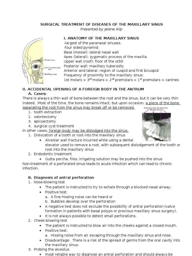Surgical Treatment of Diseases of The Maxillary Sinus | PDF | Human ...