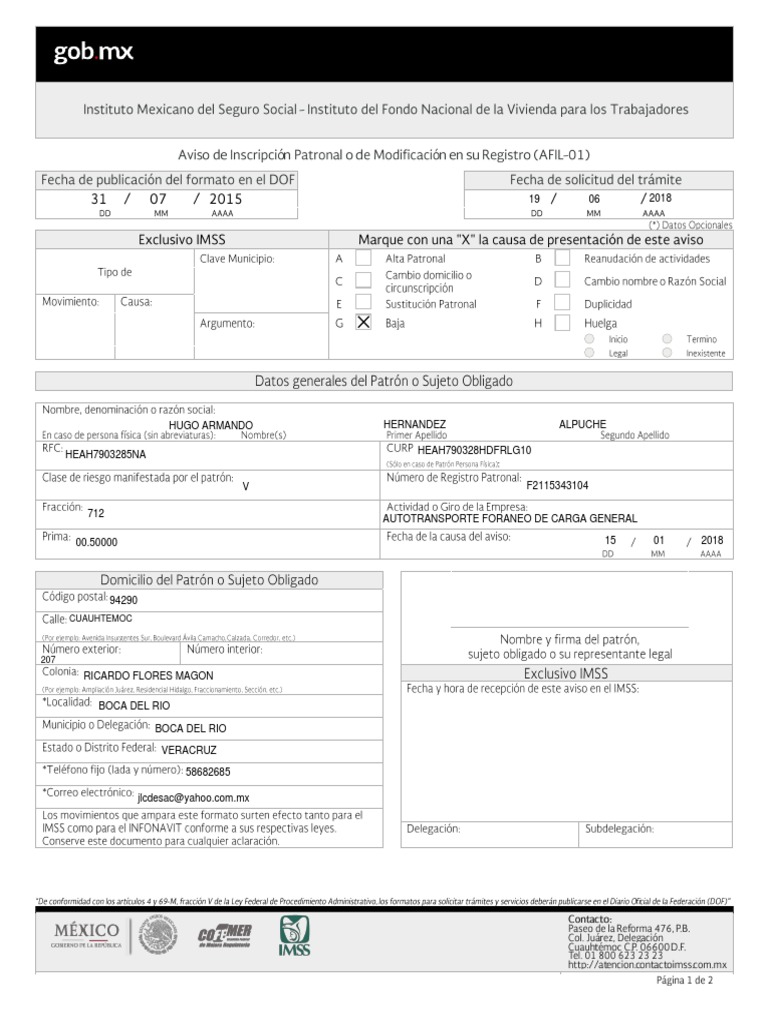 Formato Afil-01 | PDF