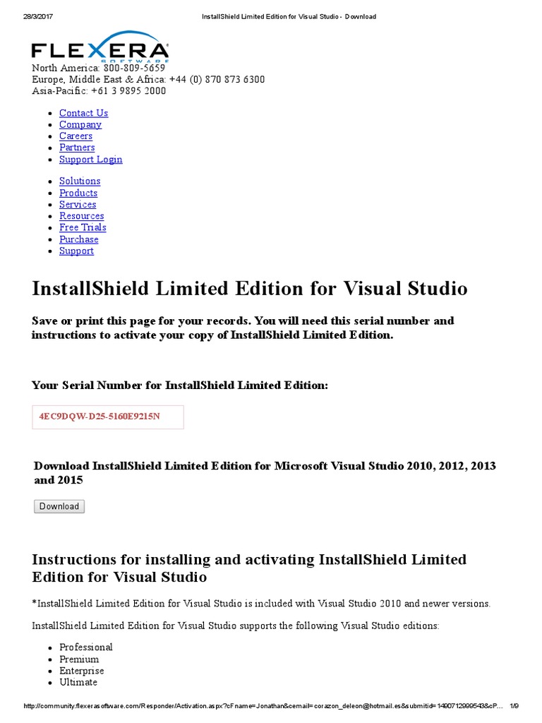 InstallShield Limited Edition For Visual Studio - Download | PDF ... InstallShield Limited Edition For Visual Studio - Download | PDF ...