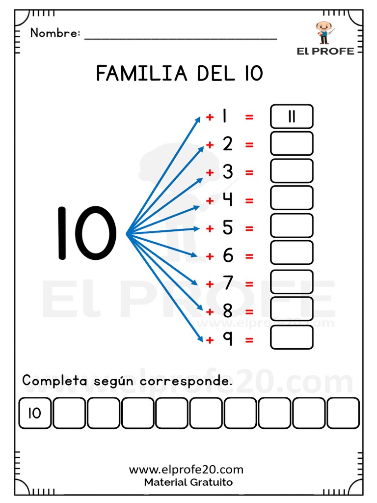 Fichas Familia de Numeros Elprofe20 | PDF