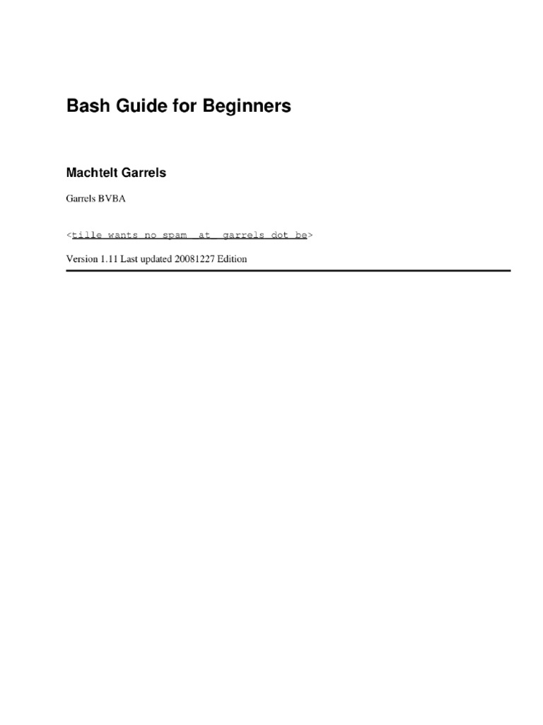 Bash Guide | PDF