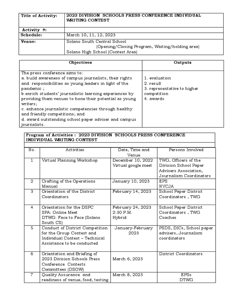 2023 DSPC For Spa | PDF | Communication