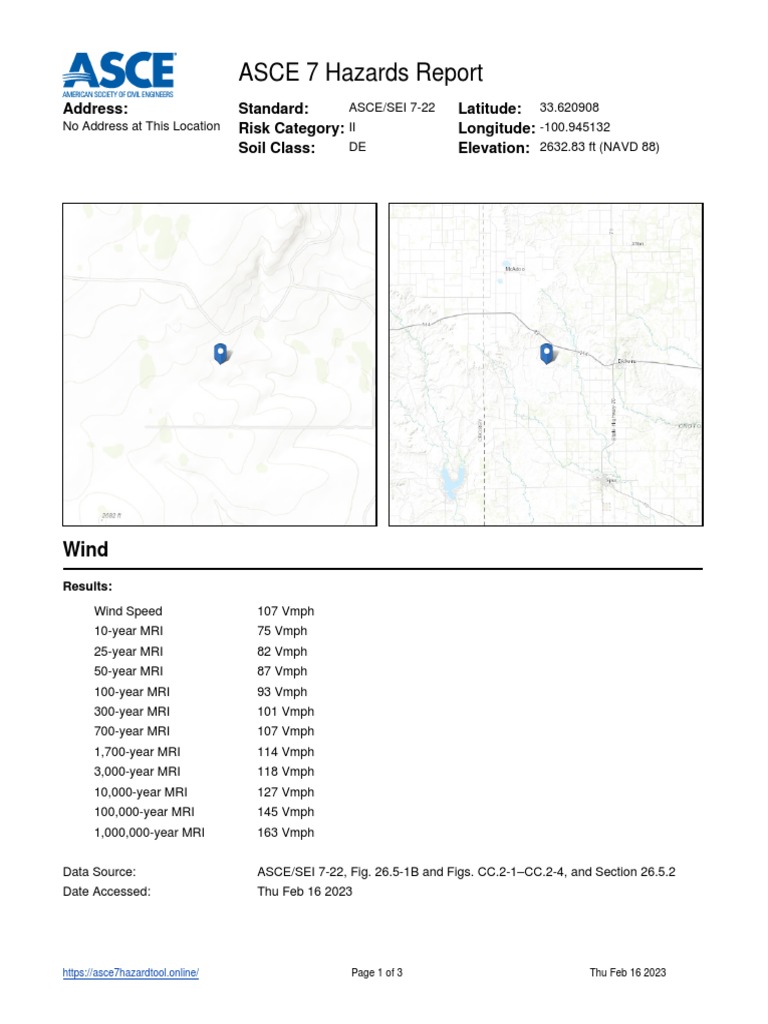 ASCE 7-22 Hazard Report Summary | PDF | Wind Speed | Wound