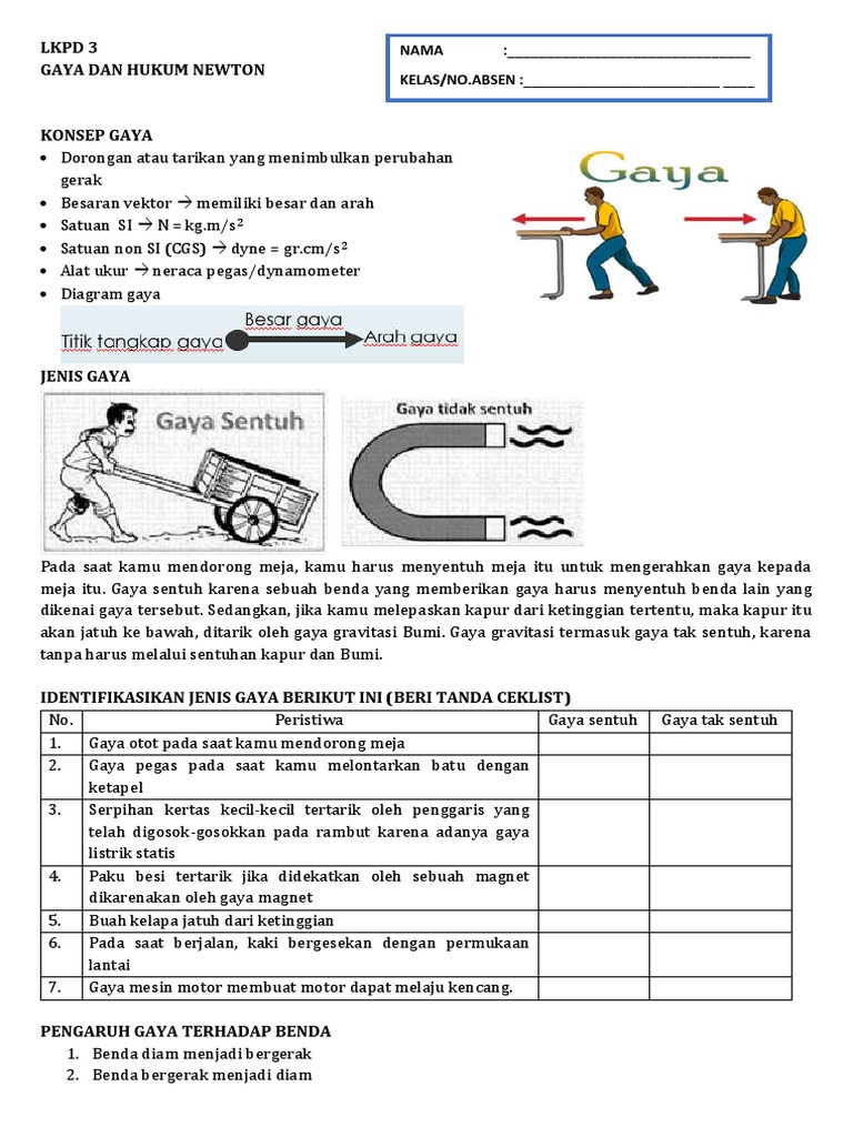 LKPD 2 Gaya Dan Hukum Newton | PDF
