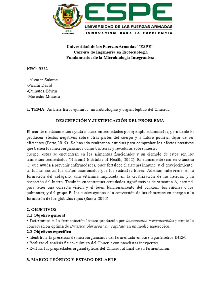 Proyecto Integrador - 2 | PDF | Probiótico | Fermentación