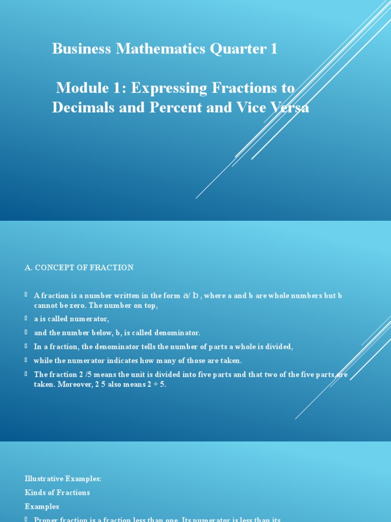 Fractions, Decimals, and Percent Basics | PDF | Percentage | Decimal