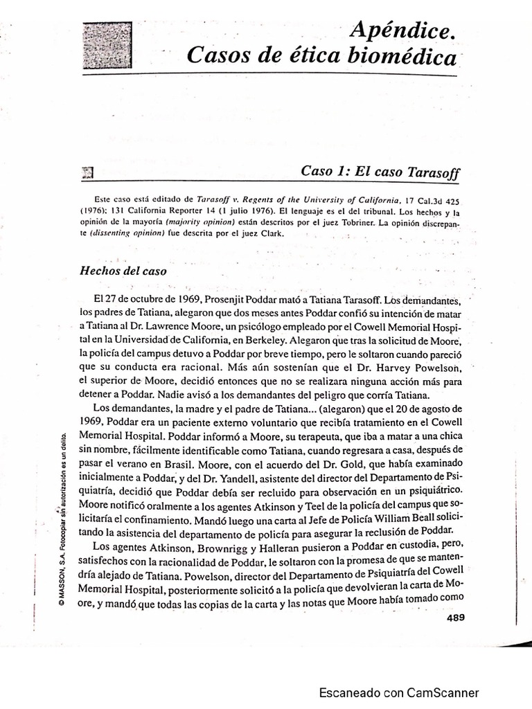 Caso Tarasoff | PDF