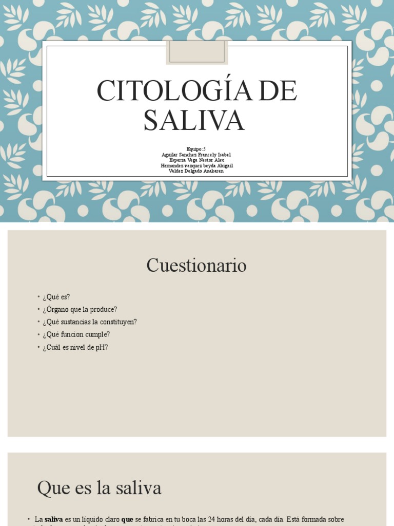 Citologia de La Saliva | PDF | Saliva | Digestión