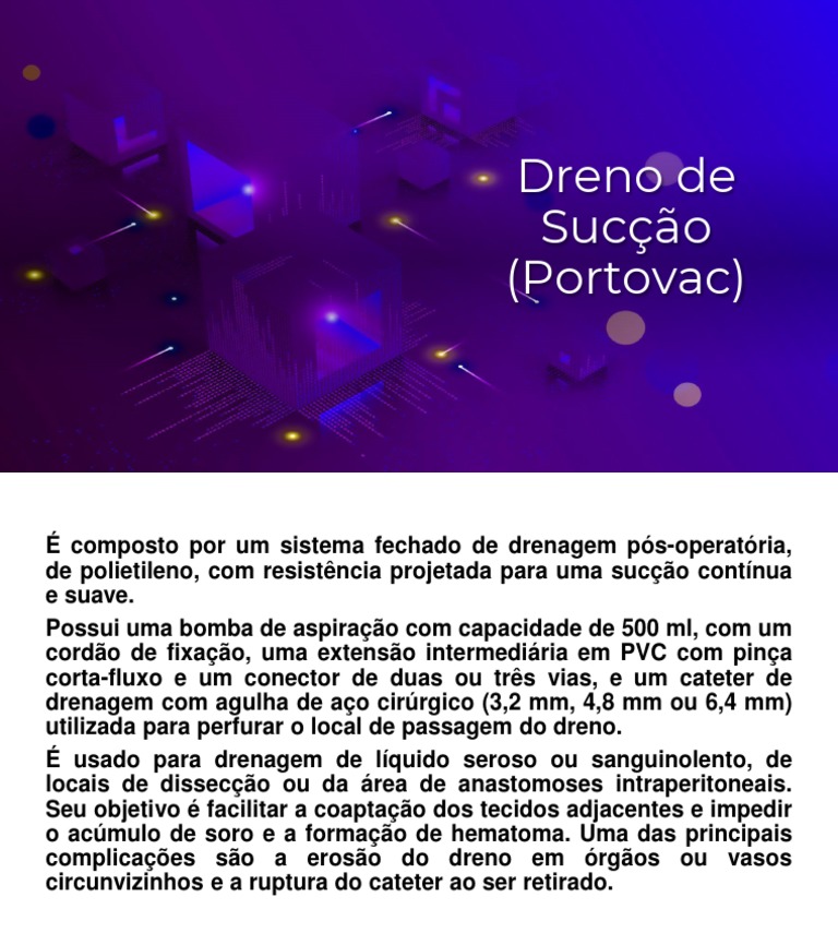 Cuidados com Dreno Portovac | PDF
