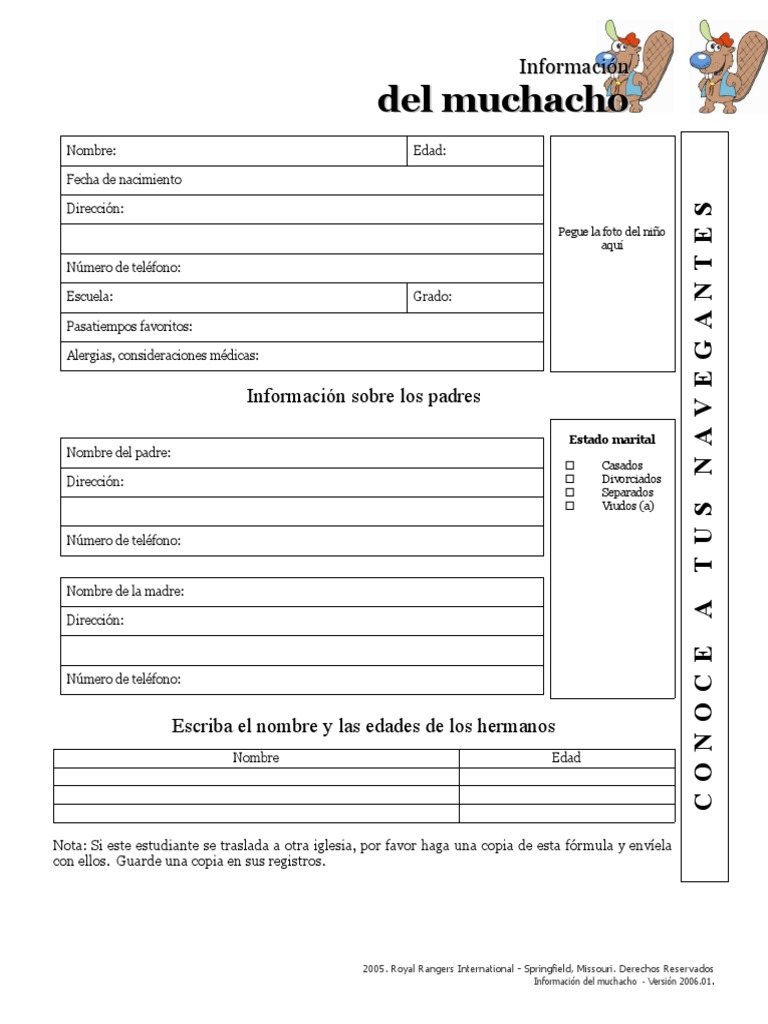 Información Del Muchacho | PDF