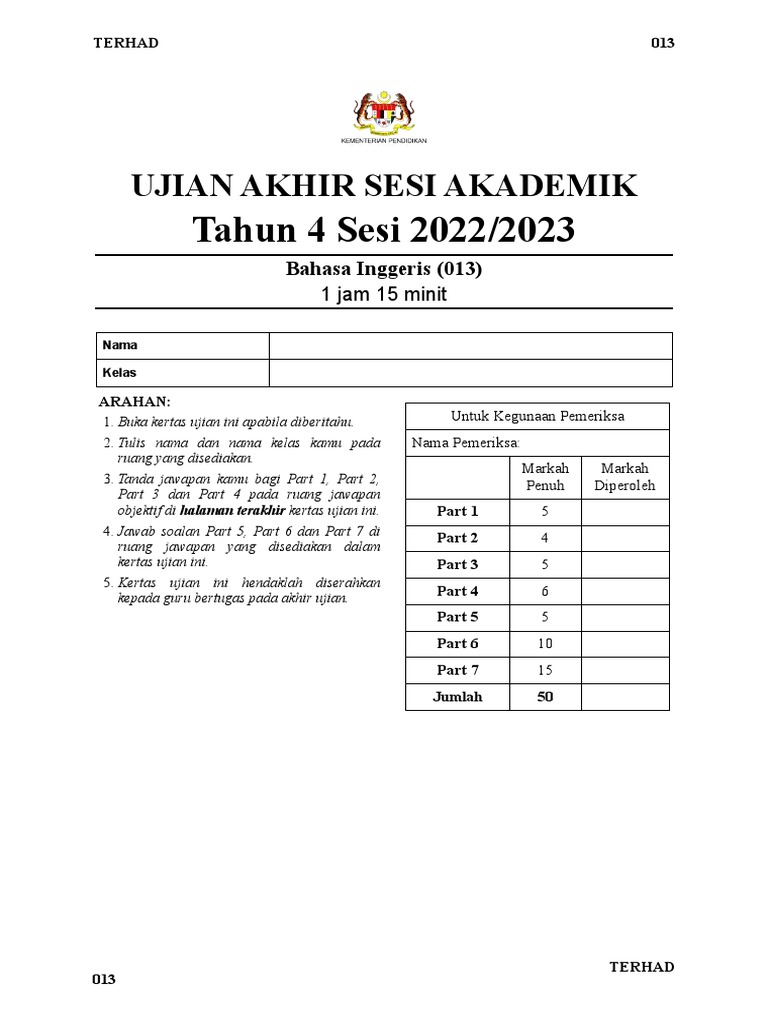 Bi Uasa Tahun 4 | PDF