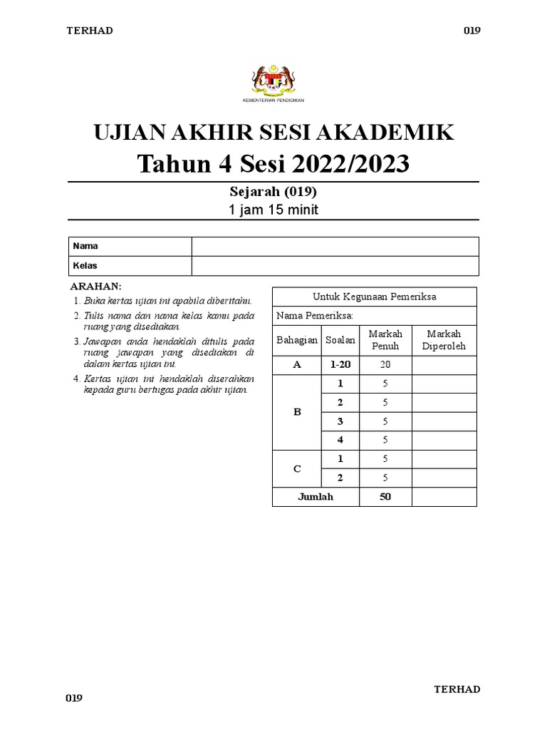 Sejarah Uasa Tahun 4 | PDF