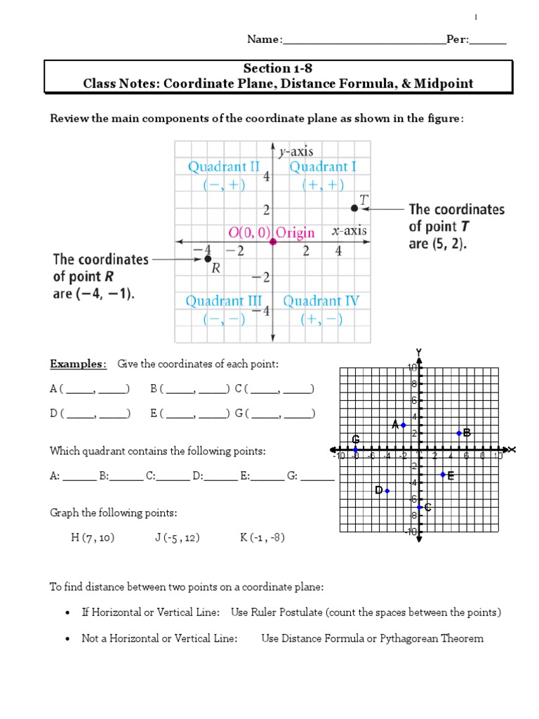 Distance and Midpoint Formula Worksheet 3 | PDF | Distance | Cartesian ...