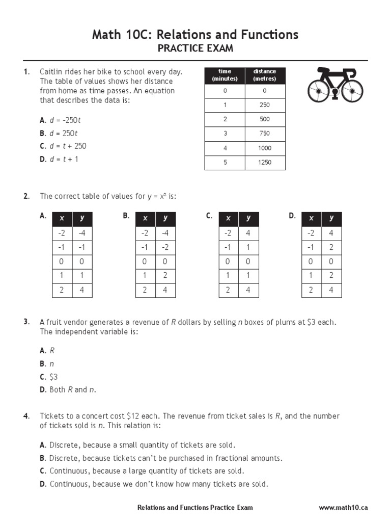 Chapter 5 Practice Test | PDF | Function (Mathematics) | Acceleration