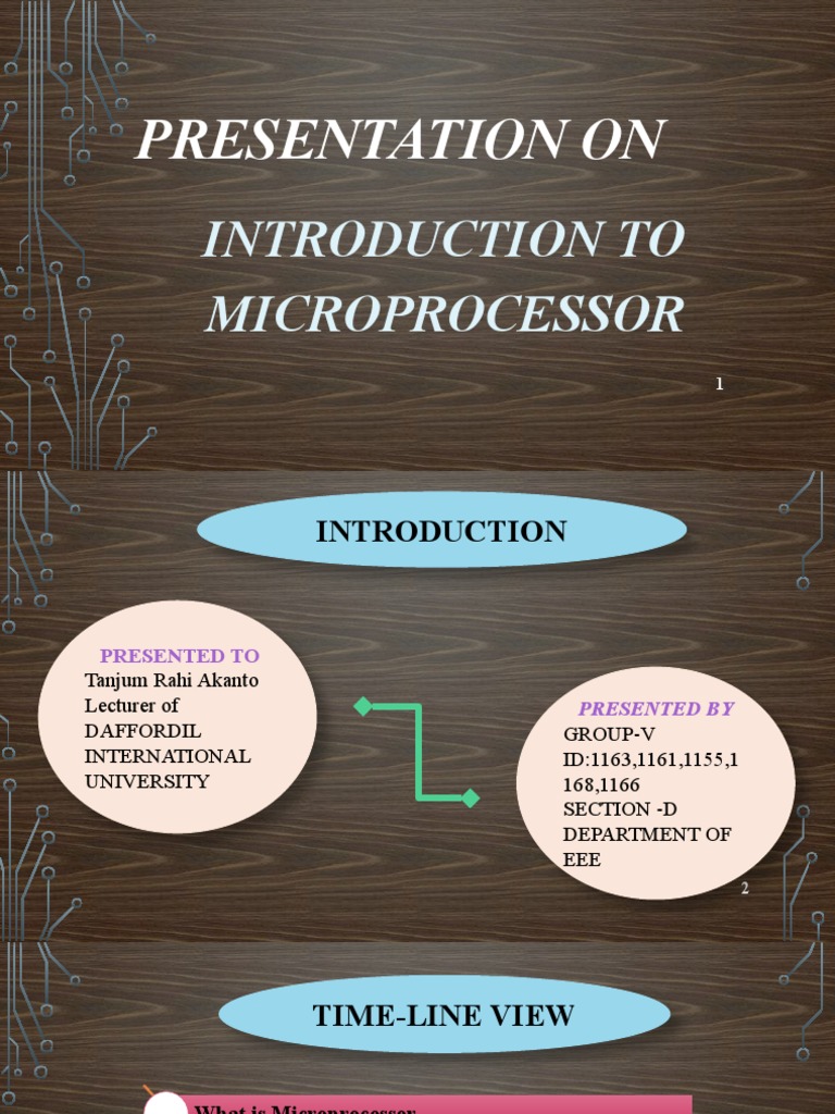 Presentation On Microprocessor | PDF | Central Processing Unit | Computer Data Storage