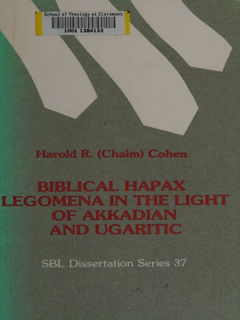 Biblical Hapax Legomena in The Light of Akkadian and Ugaritic | PDF ...