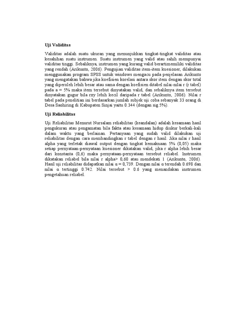 Uji Validitas | PDF