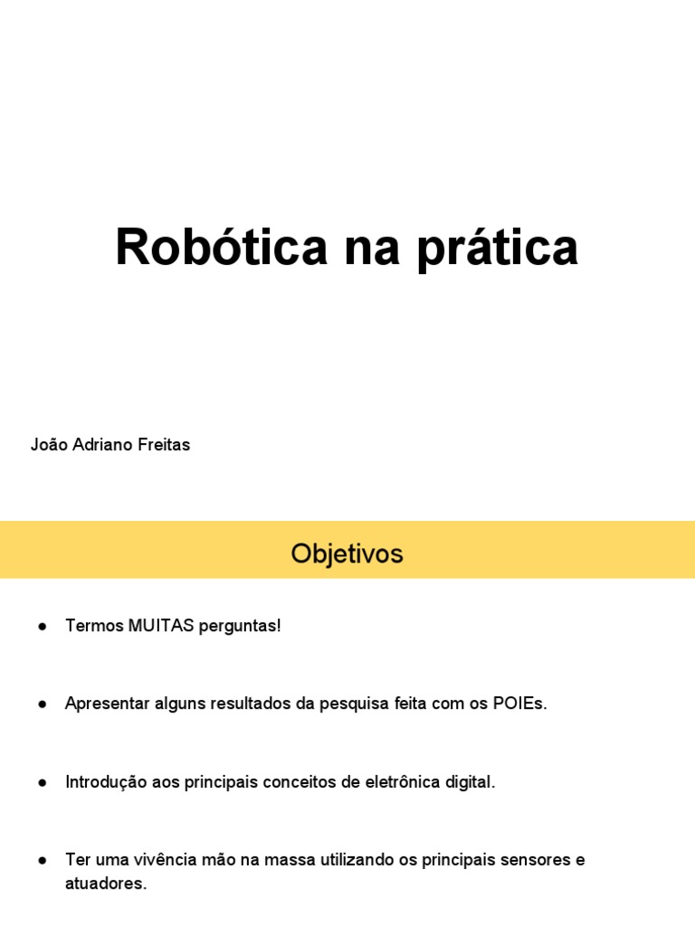 Cópia de Robótica Na Prática | PDF | Arduino | Robô