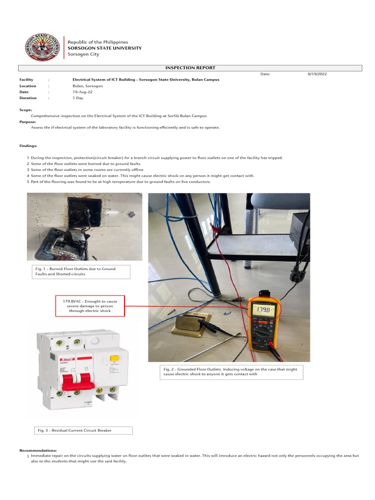 Inspection Report - Electrical System of ICT Building Bulan Campus ...