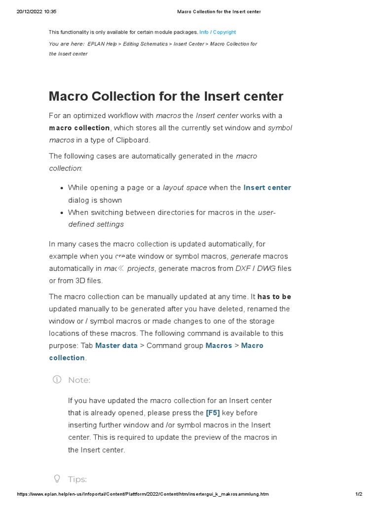 Eplan - Atualizar Macros Eplan 2022 Centro de Inserção | PDF | Computer ...
