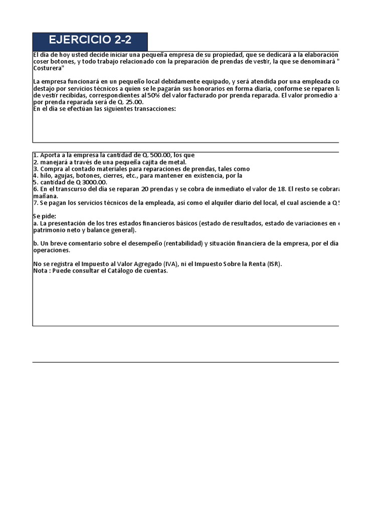 Ejercicio 2-2 | PDF | Economias