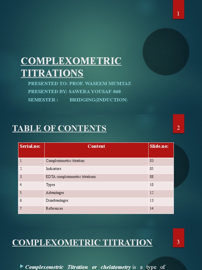 Complexometric Titrations | PDF | Titration | Chemistry