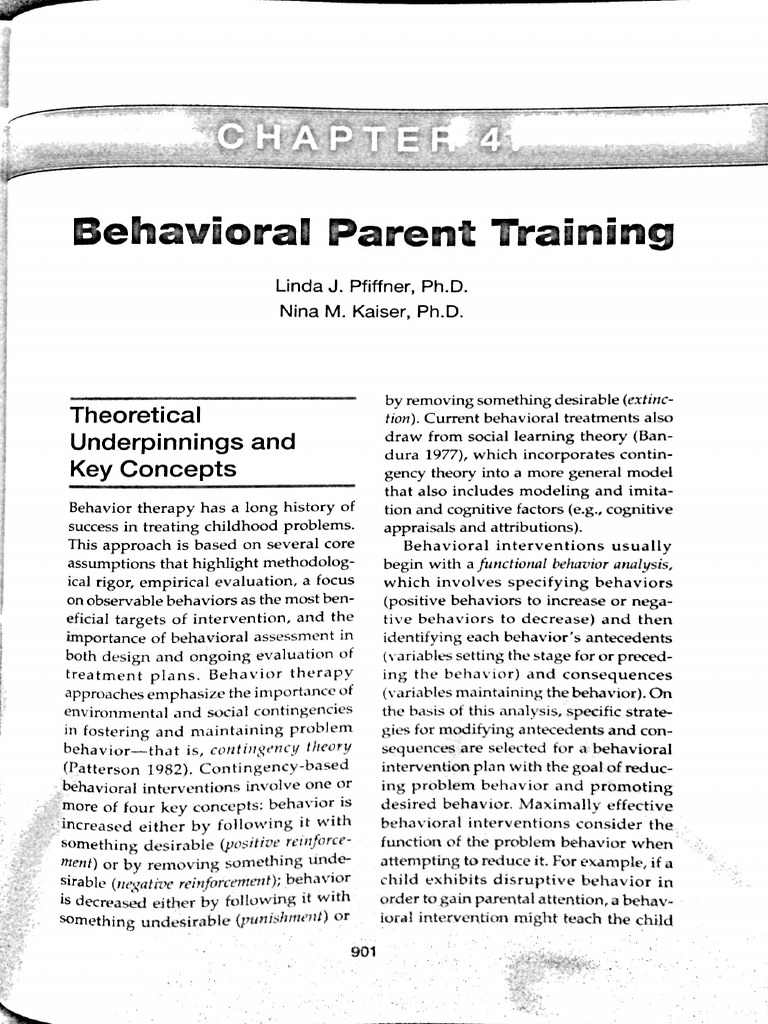 Behavioral Parent Training | PDF