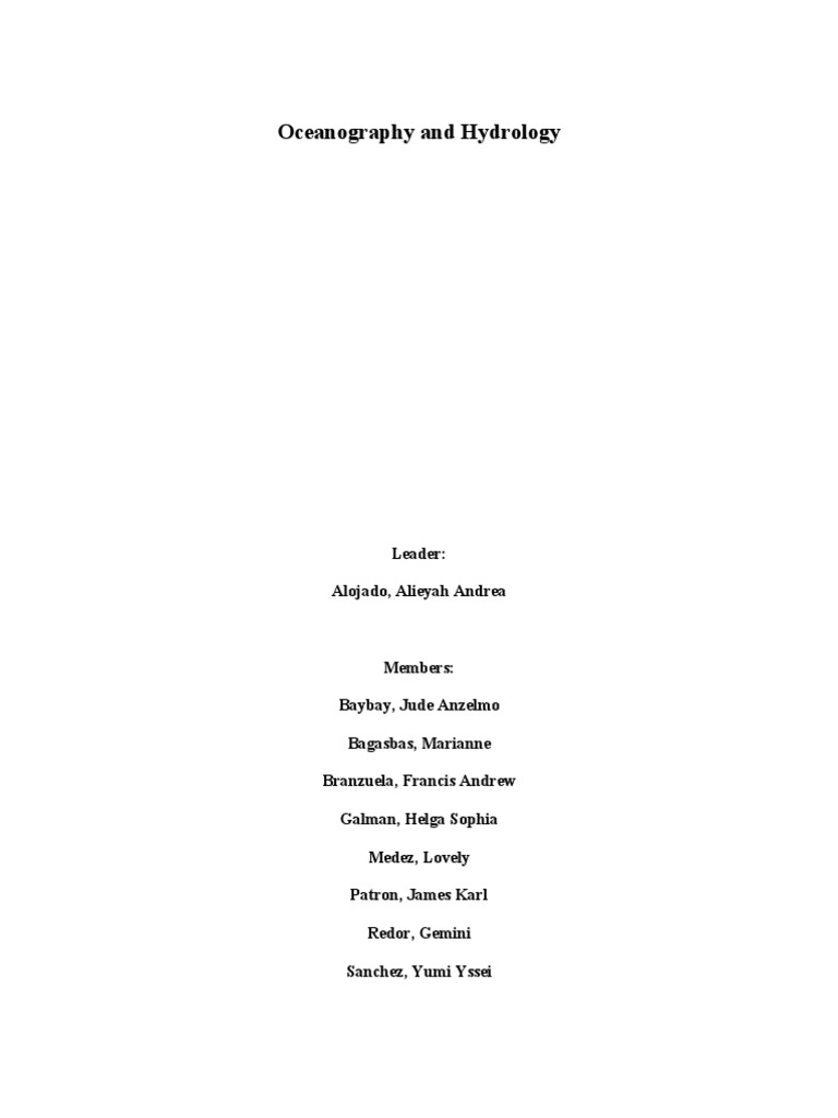 Oceanography and Hydrology | PDF | Hydrology | Oceanography