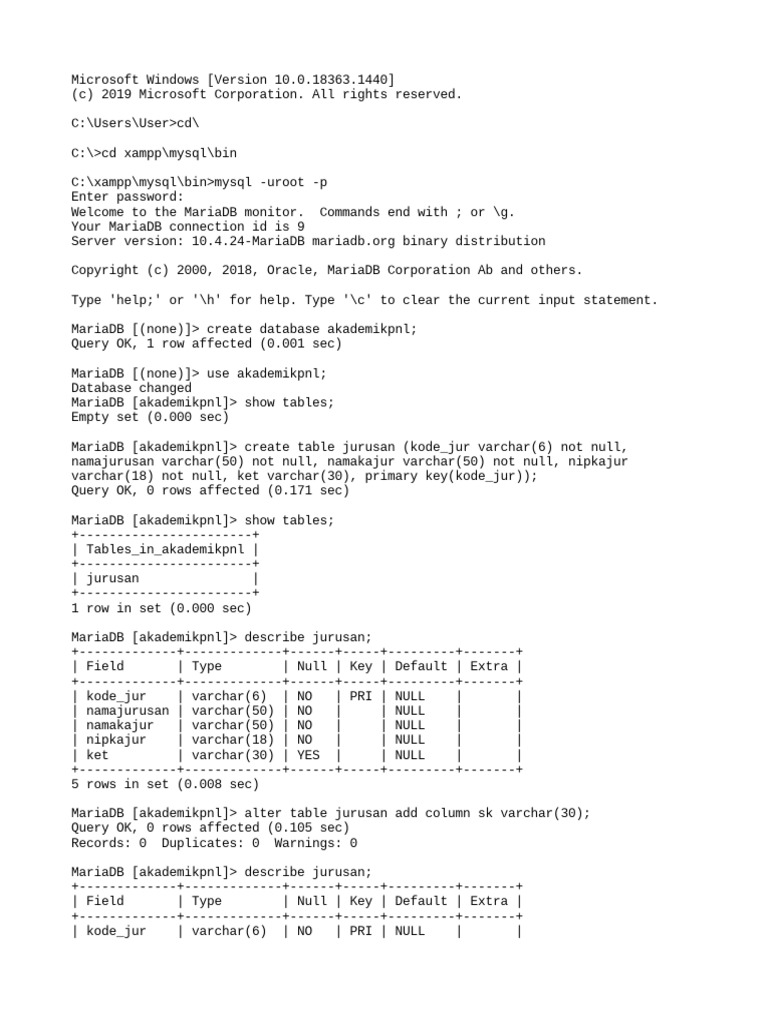 Create Database 1c Pdf My Sql Software Engineering