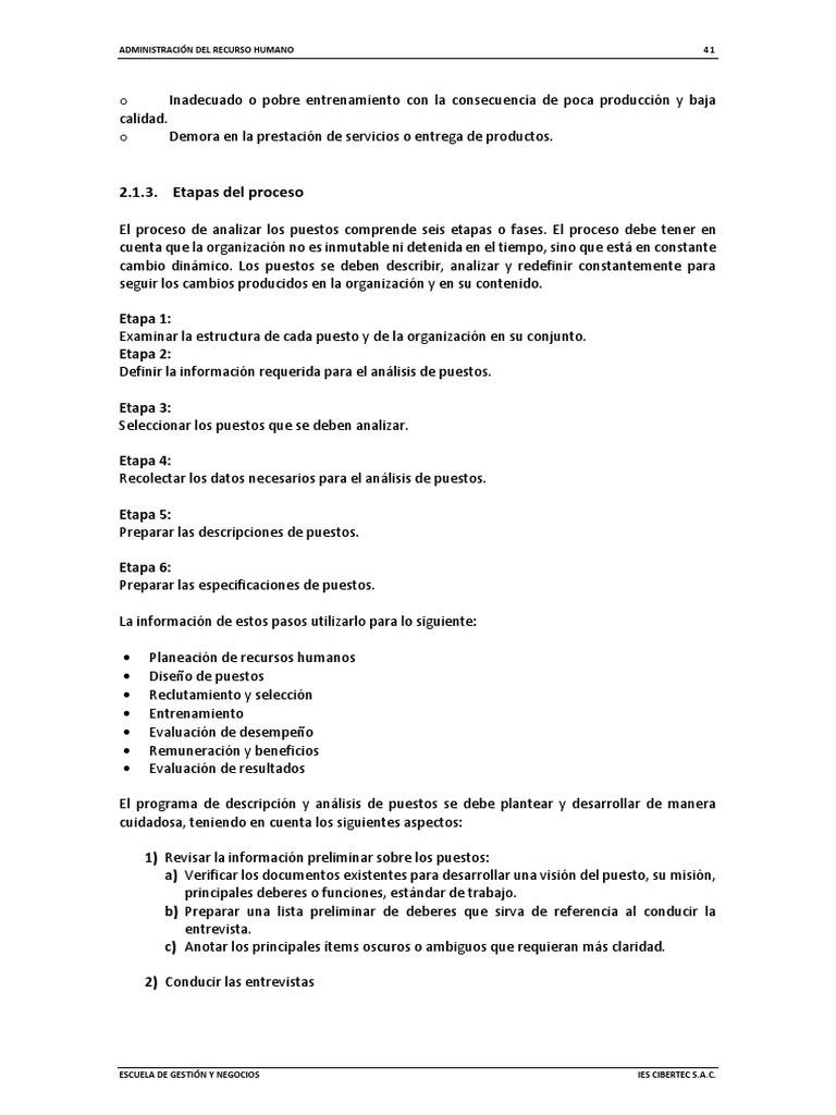 Etapas de Proceso | PDF