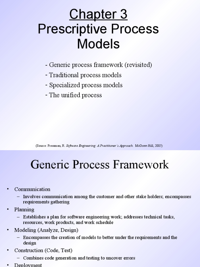 Pressman CH 3 Prescriptive Process Models | PDF | Component Based Software Engineering | Unified ...