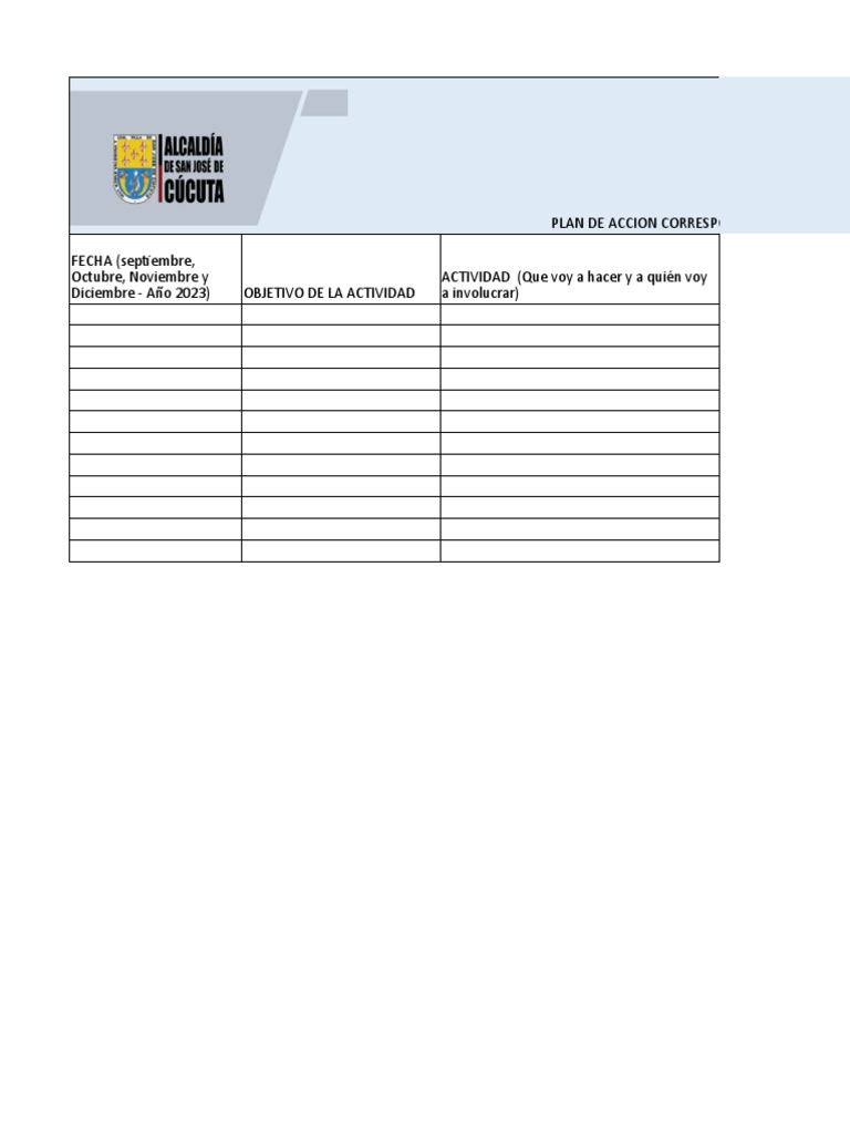 EJEMPLO DE PLAN DE ACCION (1) | PDF EJEMPLO DE PLAN DE ACCION (1) | PDF