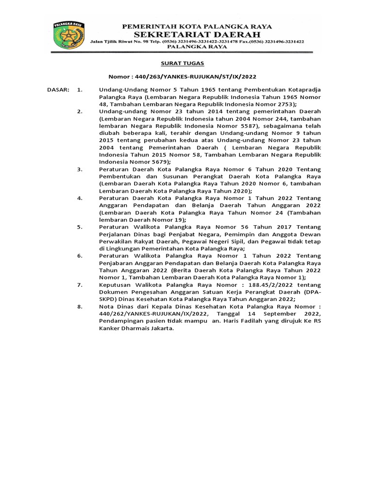 Surat Tugas SPPD Siska | PDF